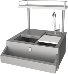 30″ Hestan Refreshment Center with High Shelf | California Luxury Grills